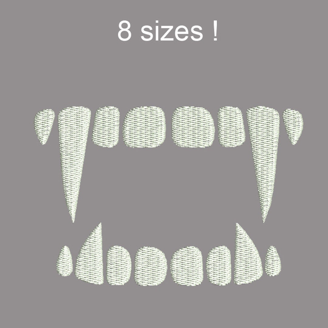 Fangs Embroidery Design, Vampire Fangs Machine Embroidery Designs ...