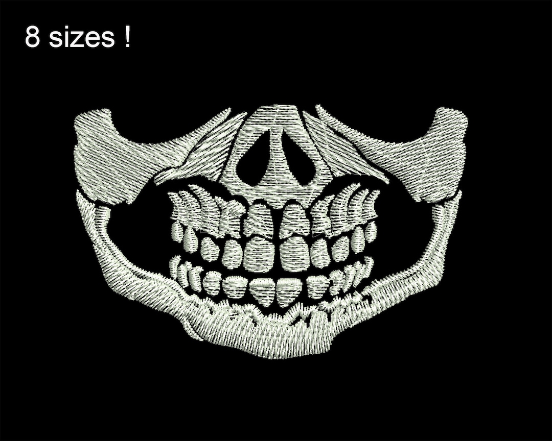 Skull Teeth Embroidery Design, Skull Face Machine Embroidery Designs ...