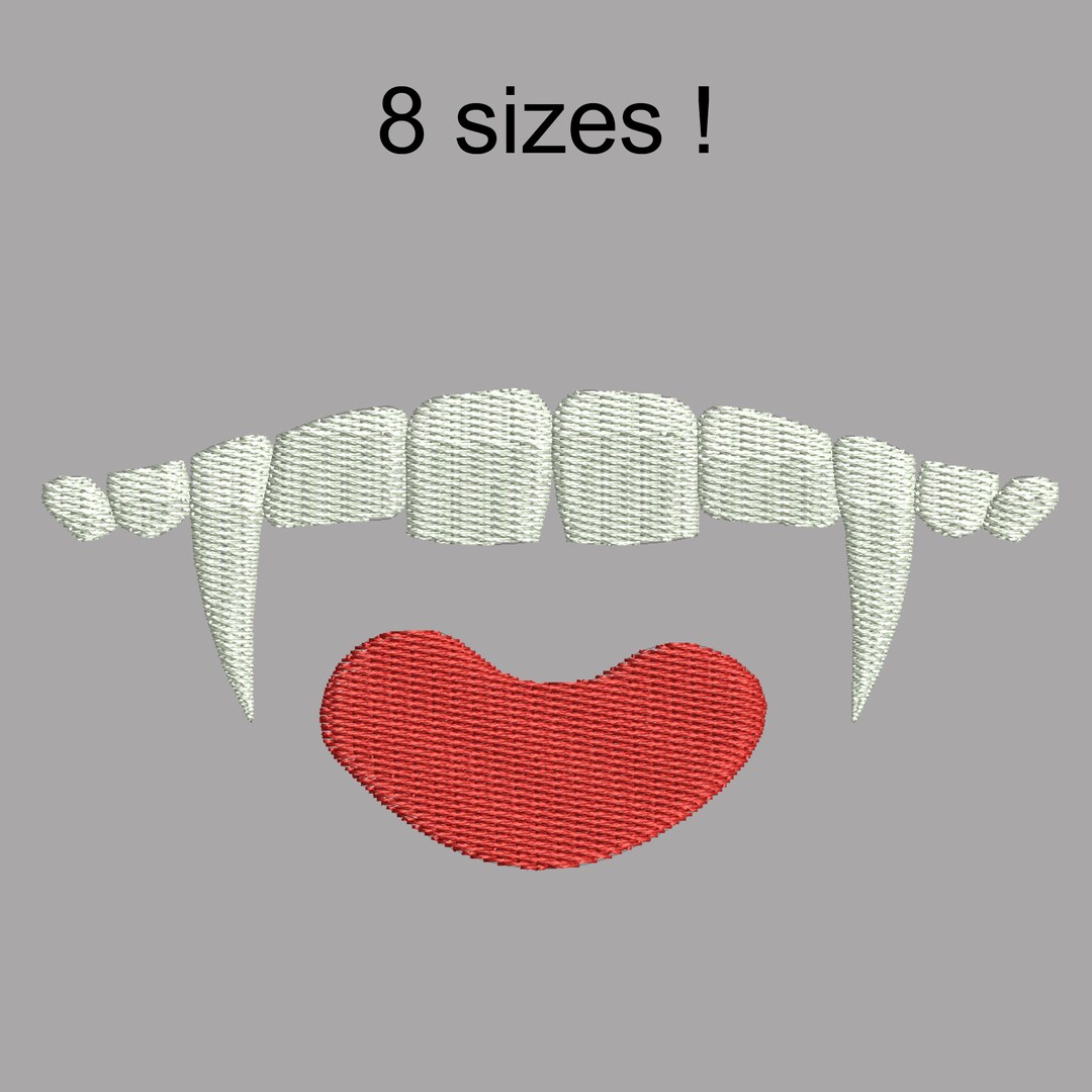 Fangs With the Tongue Embroidery Design, Vampire Fangs Machine ...