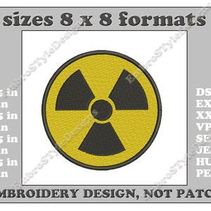 Warning Signs Machine Embroidery Designs: Biohazard, Radioactivity ...