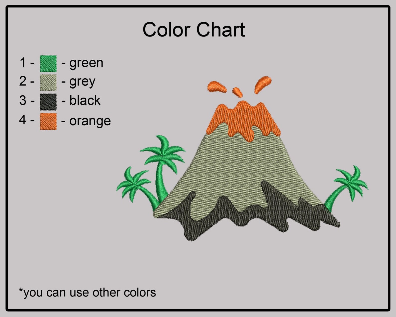 Volcano Embroidery Design Volcano Machine Embroidery Designs - Etsy UK