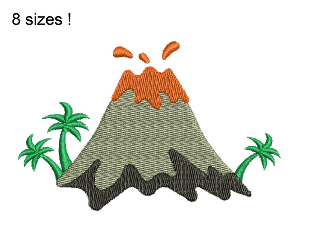 Volcano Embroidery Design, Volcano Machine Embroidery Designs, Volcano ...