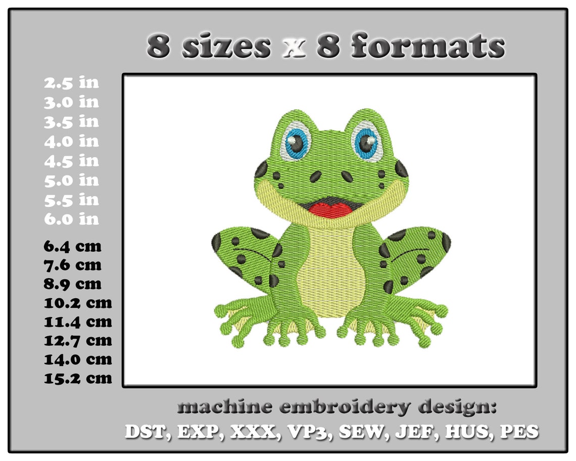 Frog Embroidery Design Baby Frog Machine Embroidery Designs - Etsy