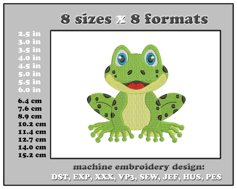 Frog Embroidery Design Baby Frog Machine Embroidery Designs - Etsy