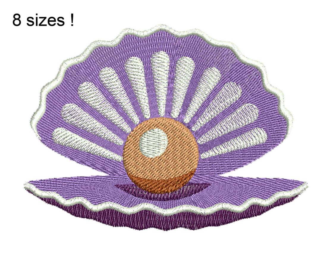 Shell Embroidery Design, Seashell Machine Embroidery Pattern, Marine ...