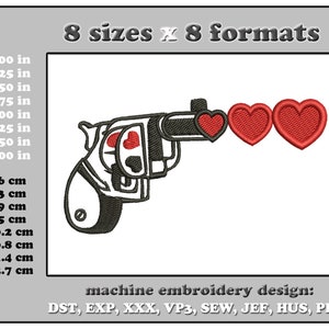 Gun Embroidery Design, Love Gun Machine Embroidery Designs, Gun With ...