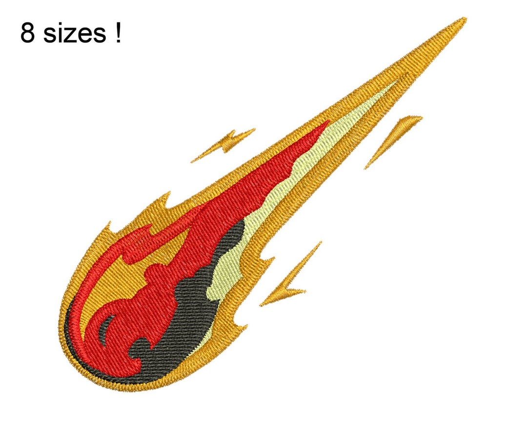 Comet Embroidery Design, Asteroid Meteor Shooting Star, 8 Sizes ...