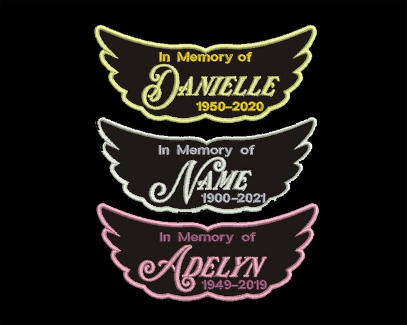 Custom Memorial Embroidery Design Wings Memory Machine | Etsy