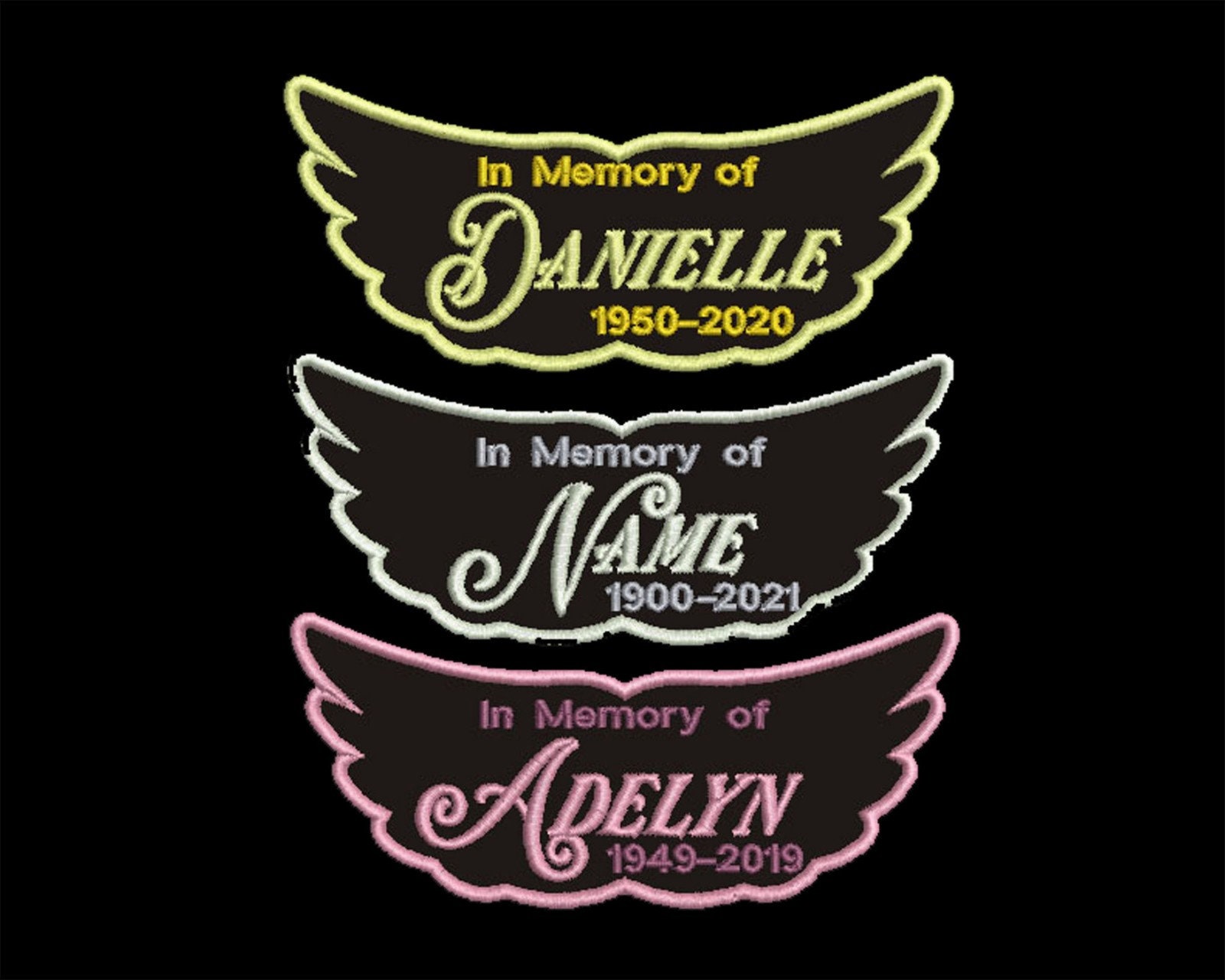 Custom Memorial Embroidery Design Wings Memory Machine | Etsy