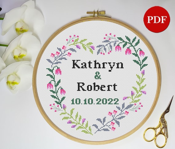 Wedding Modern Cross Stitch Pattern Custom Personalized Love - Etsy