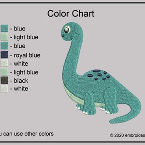 Dinosaur Brontosaurus Embroidery Design, Dino Machine Embroidery ...