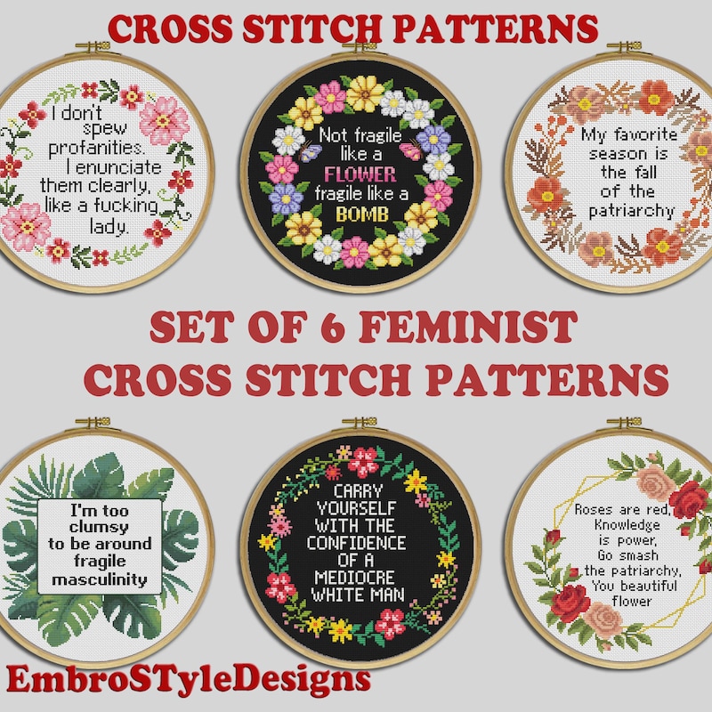 Feminist Cross Stitch - Etsy