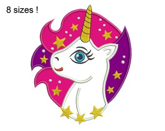 Unicorn Embroidery Applique Design 8 SIZES Machine - Etsy
