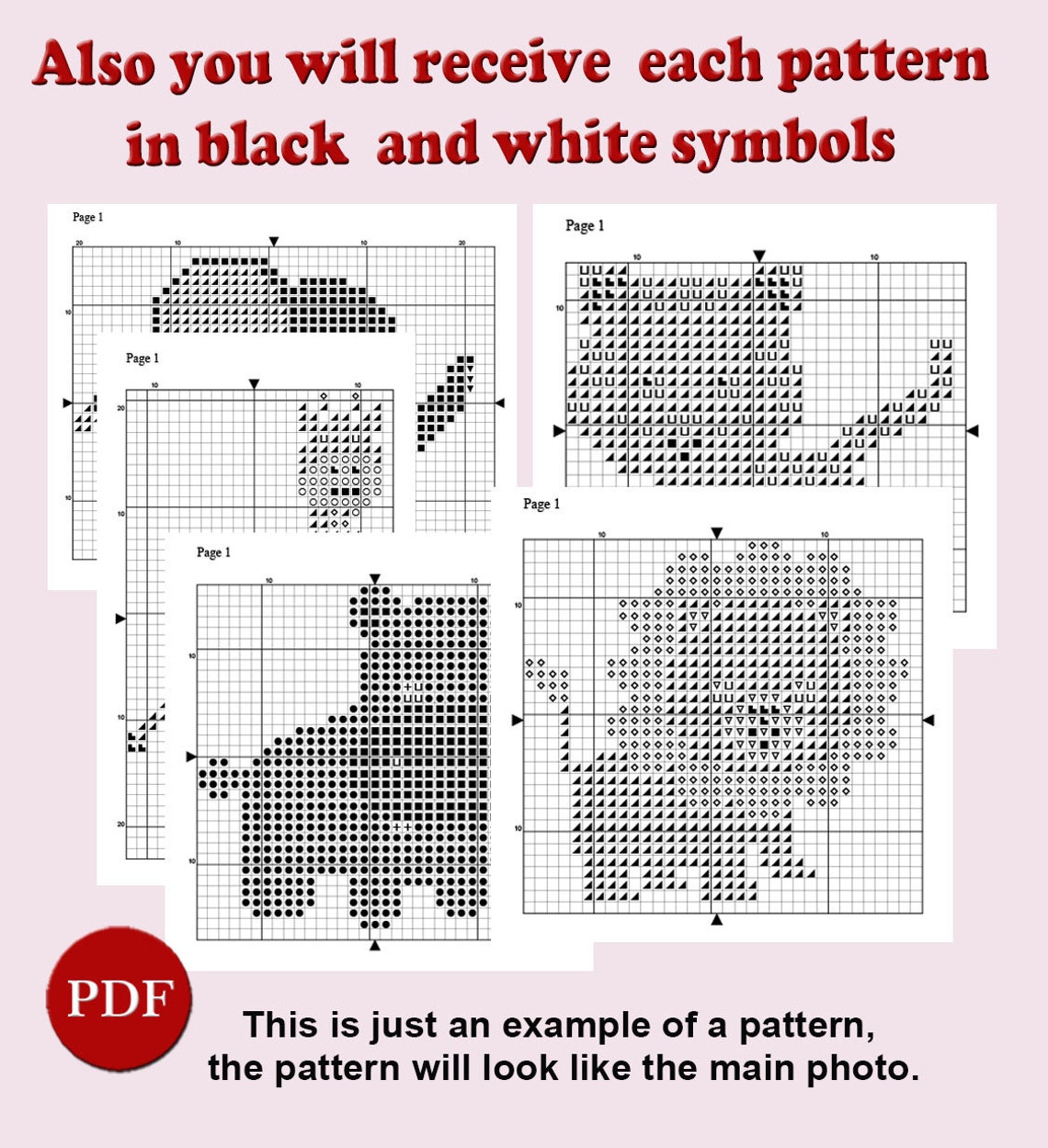 Set of 6 Animals Counted Cross Stitch Pattern 6 Patterns of - Etsy