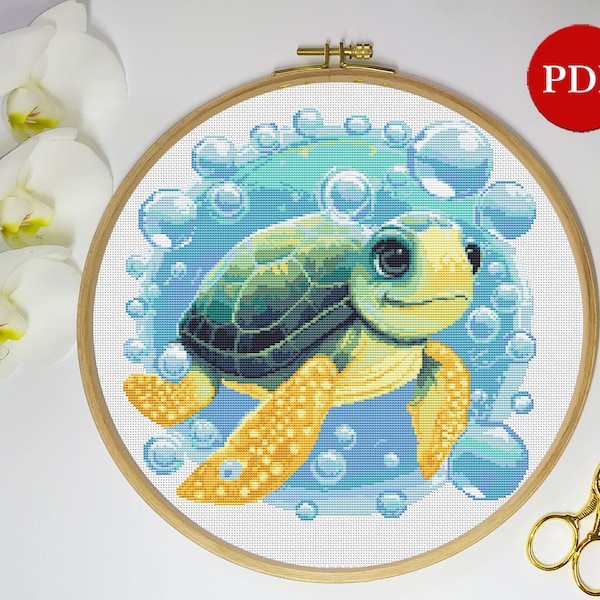 Turtle Cross Stitch - Etsy