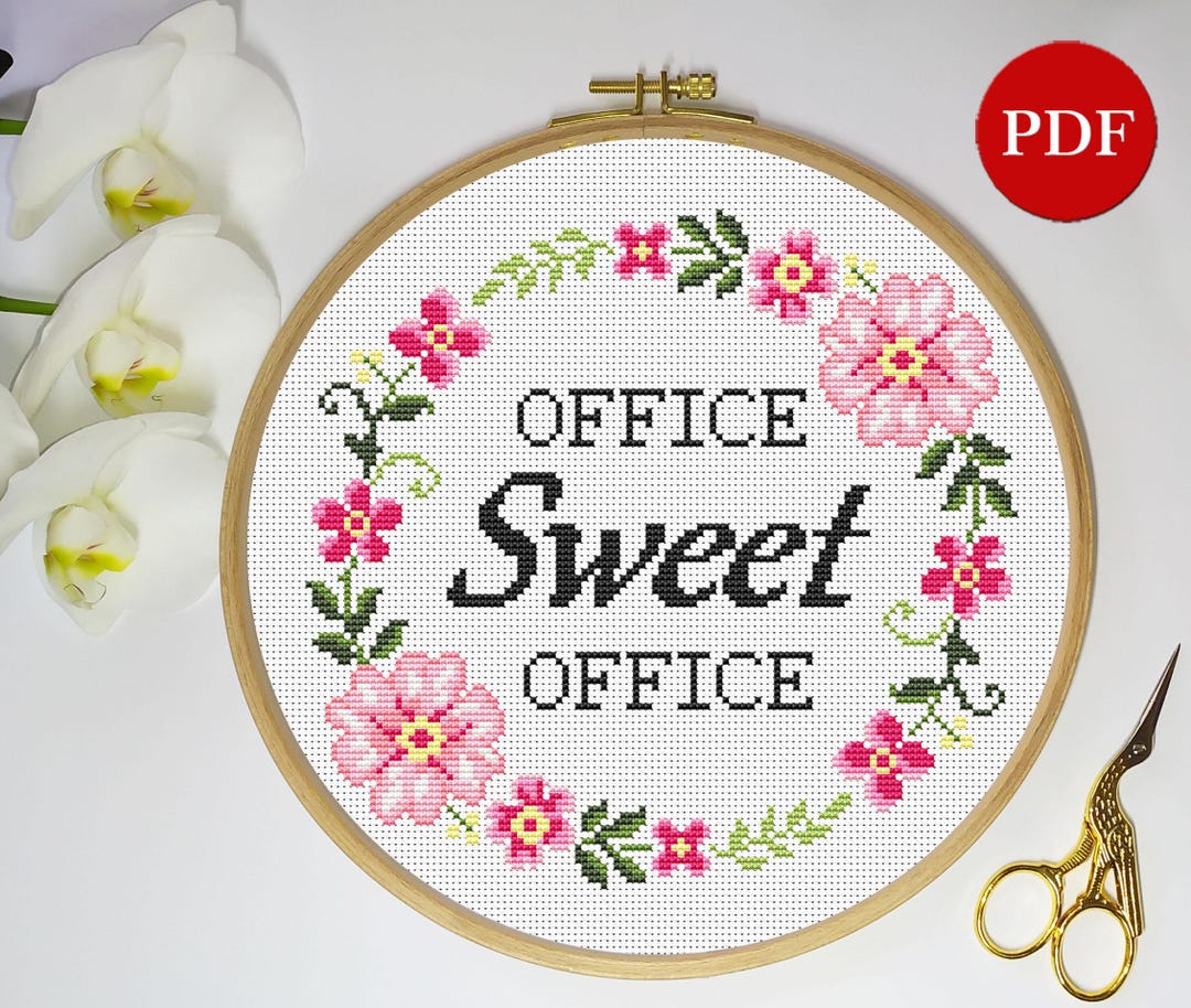 Office Sweet Office Embroidery Cross Stitch Pattern, Funny Office ...