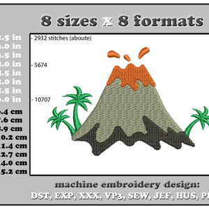 Volcano Embroidery Design: Tropical Eruption (8 Sizes) (digital File ...