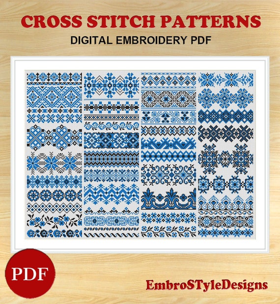 Sampler Borders Cross Stitch Pattern 46 Decorative Borders | Etsy