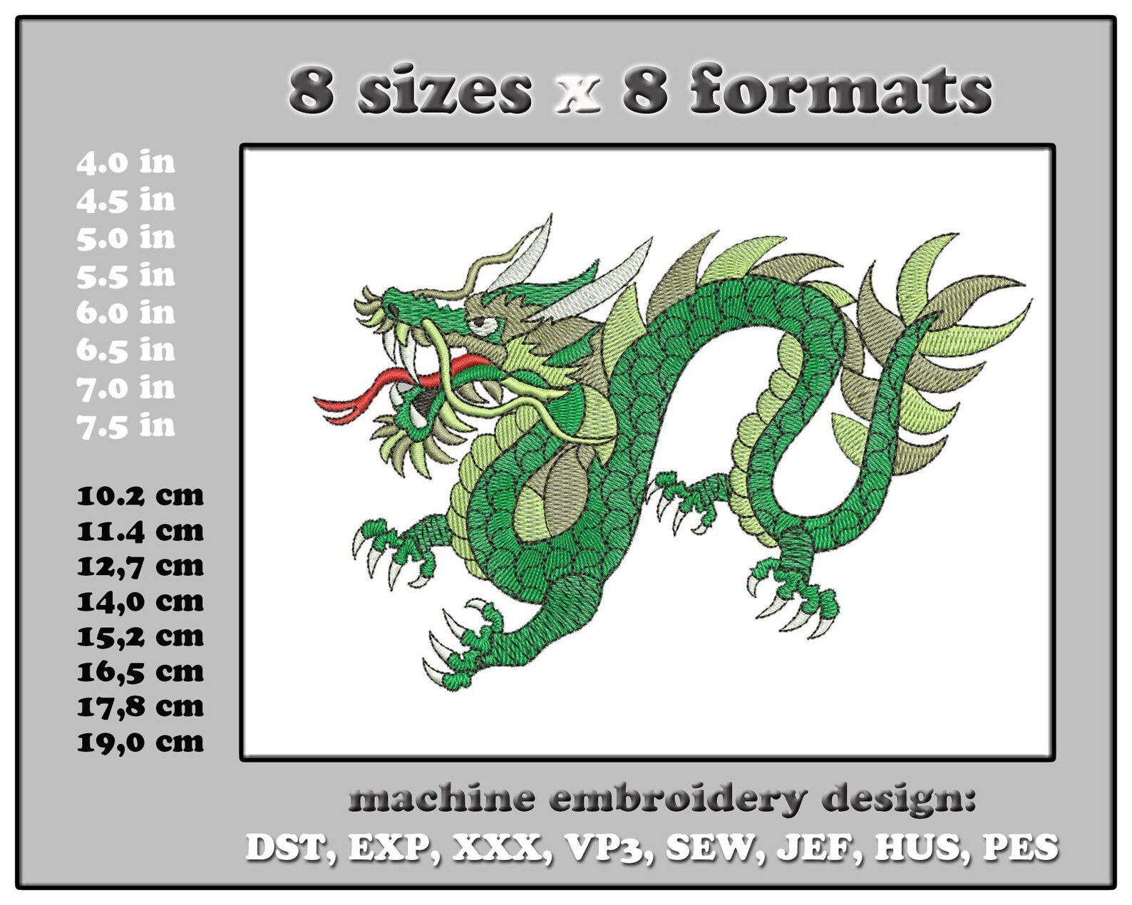 Dragon Embroidery Design Color Dragon Machine Embroidery - Etsy