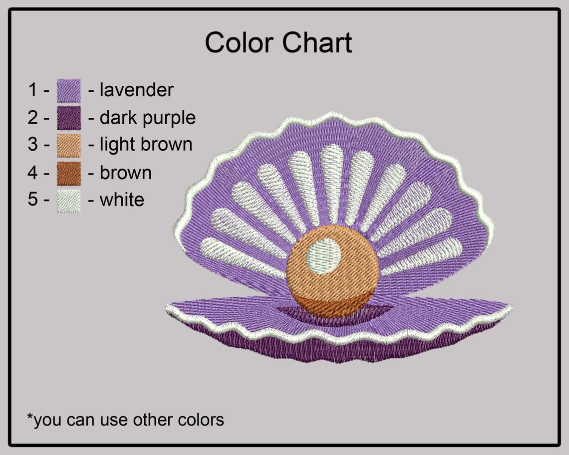 Shell Embroidery Design Seashell Machine Embroidery Pattern - Etsy