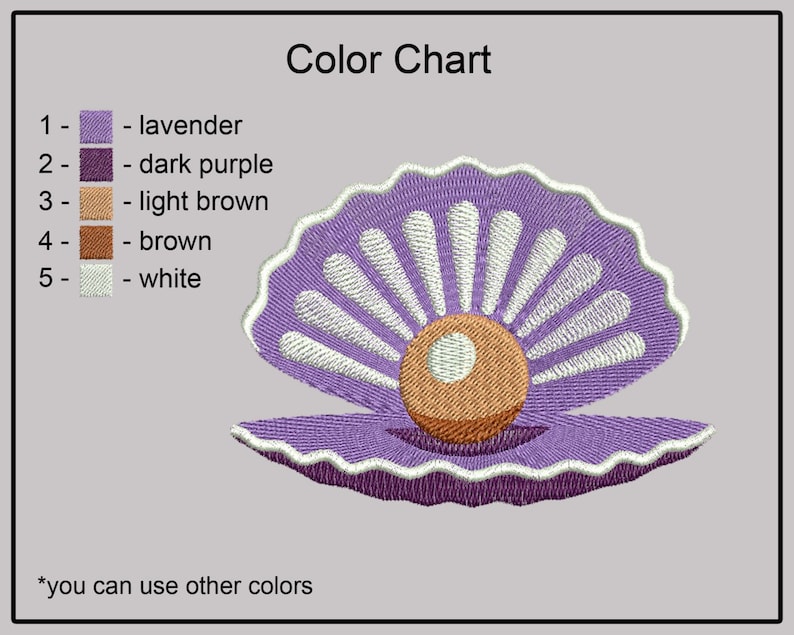 Shell Embroidery Design Seashell Machine Embroidery Pattern - Etsy