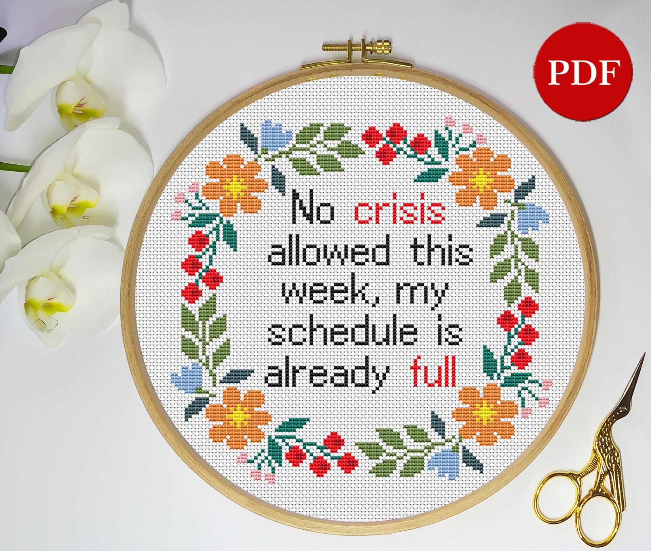 Set of 6 Funny Office Cross Stitch Patterns, Coworker Bundle Gift (PDF ...