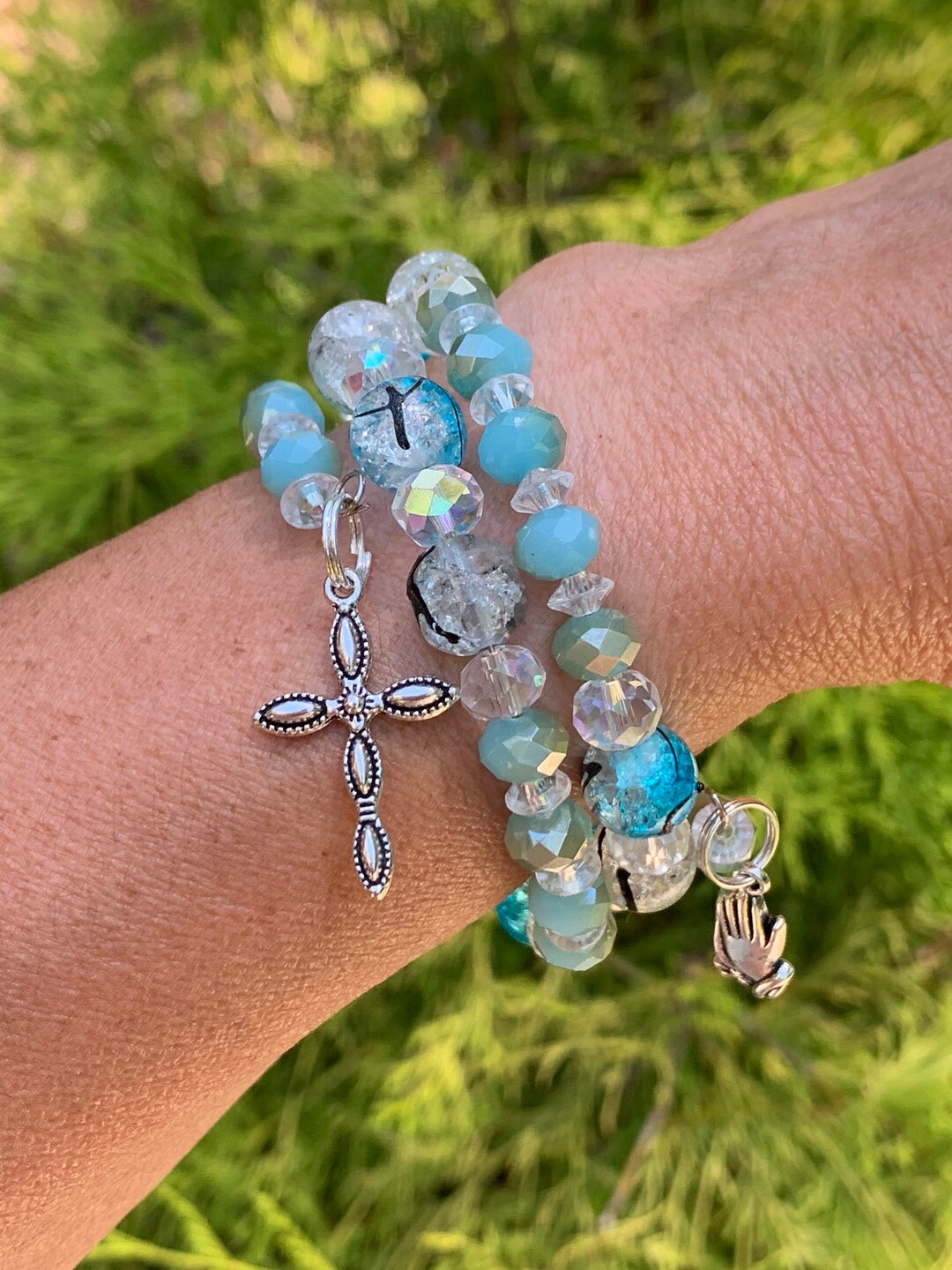 Glass Bead Prayer Wrap Bracelet: Catholic Religious Gift - Etsy