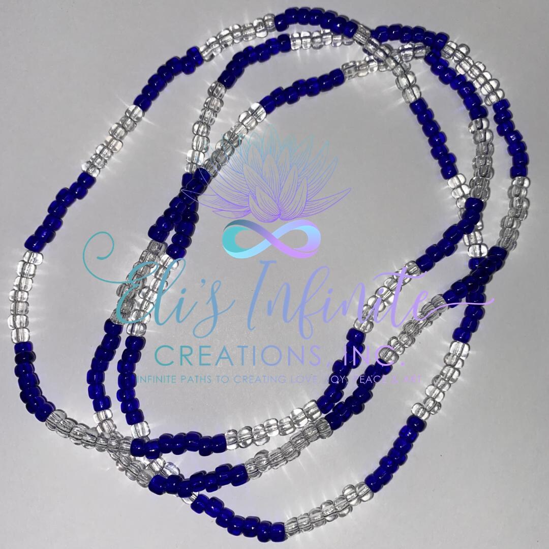 Collar Eleke De Yemaya Cuentas Grandes Transparente - Large Blue ...