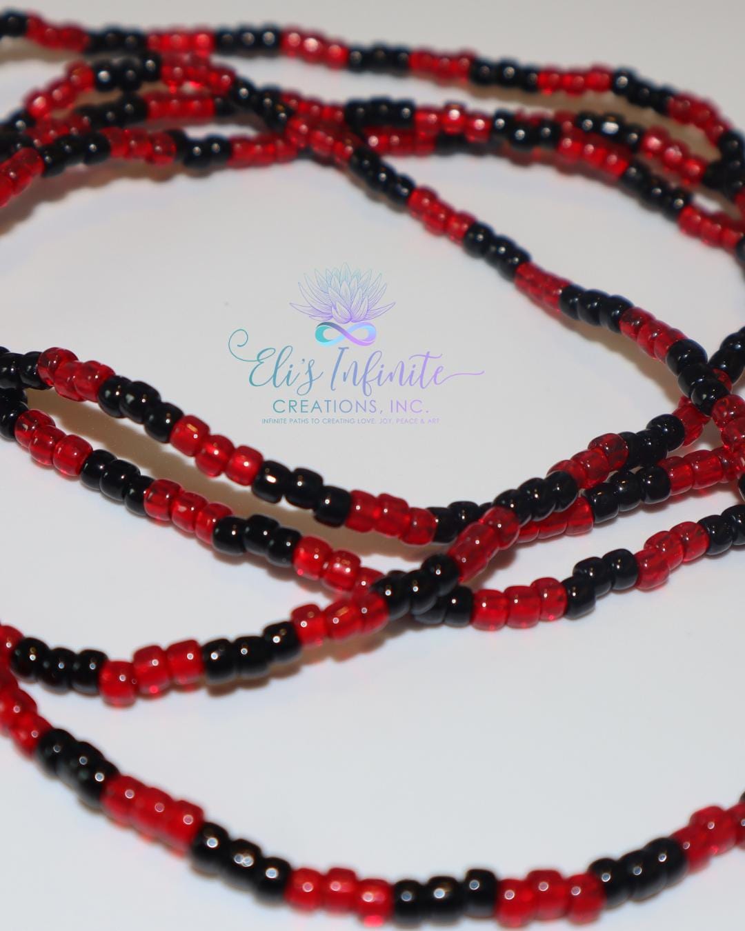 Eleggua Eleke - Medium (2-3mm) Transparent Red and Solid Black Seed ...