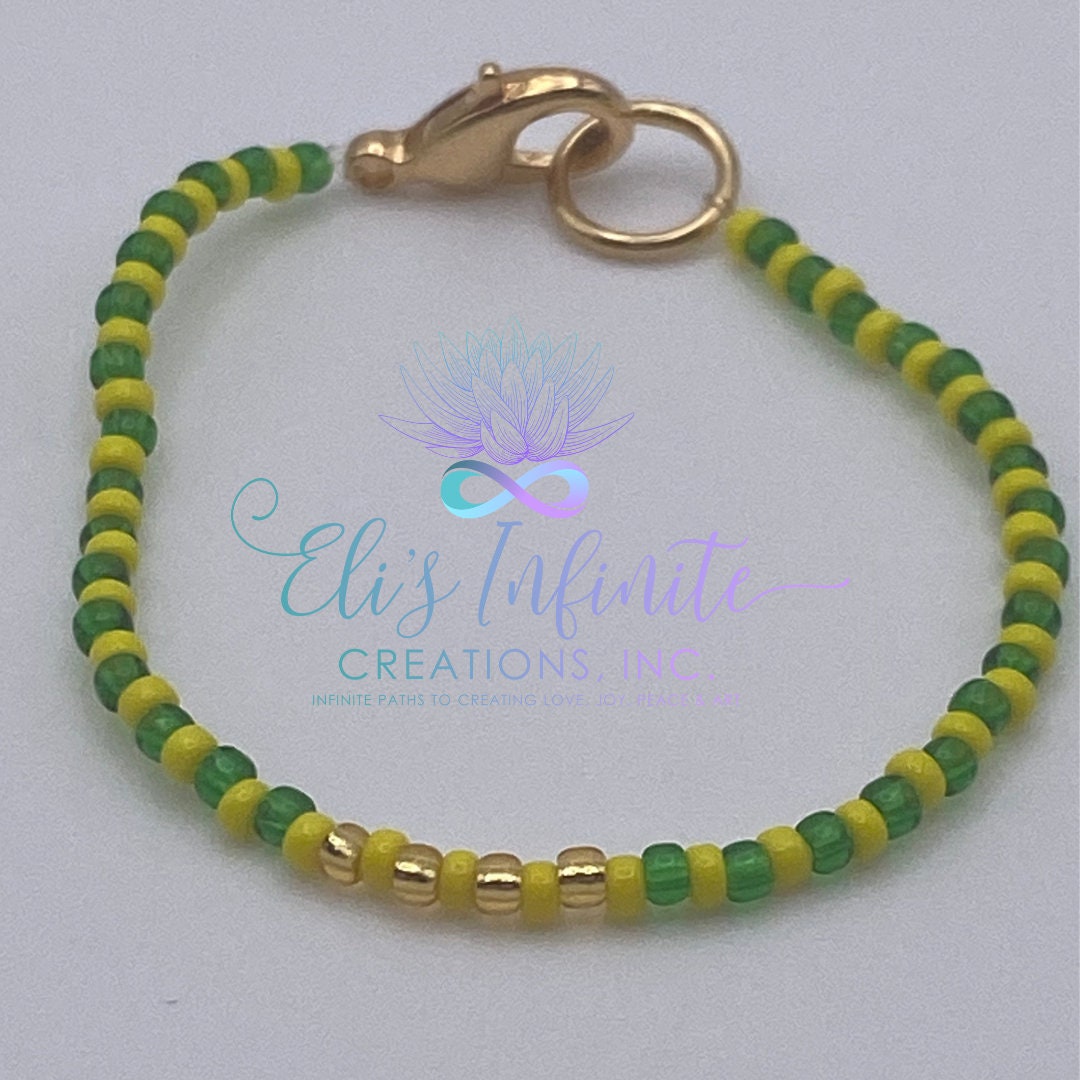 Ilde De Orula Y Ochun Transparent Green & Solid Yellow Small Beads - Etsy
