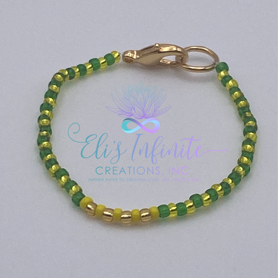 Ilde of Orula and Ochun With Tiny Transparent Green & Silver Lined ...