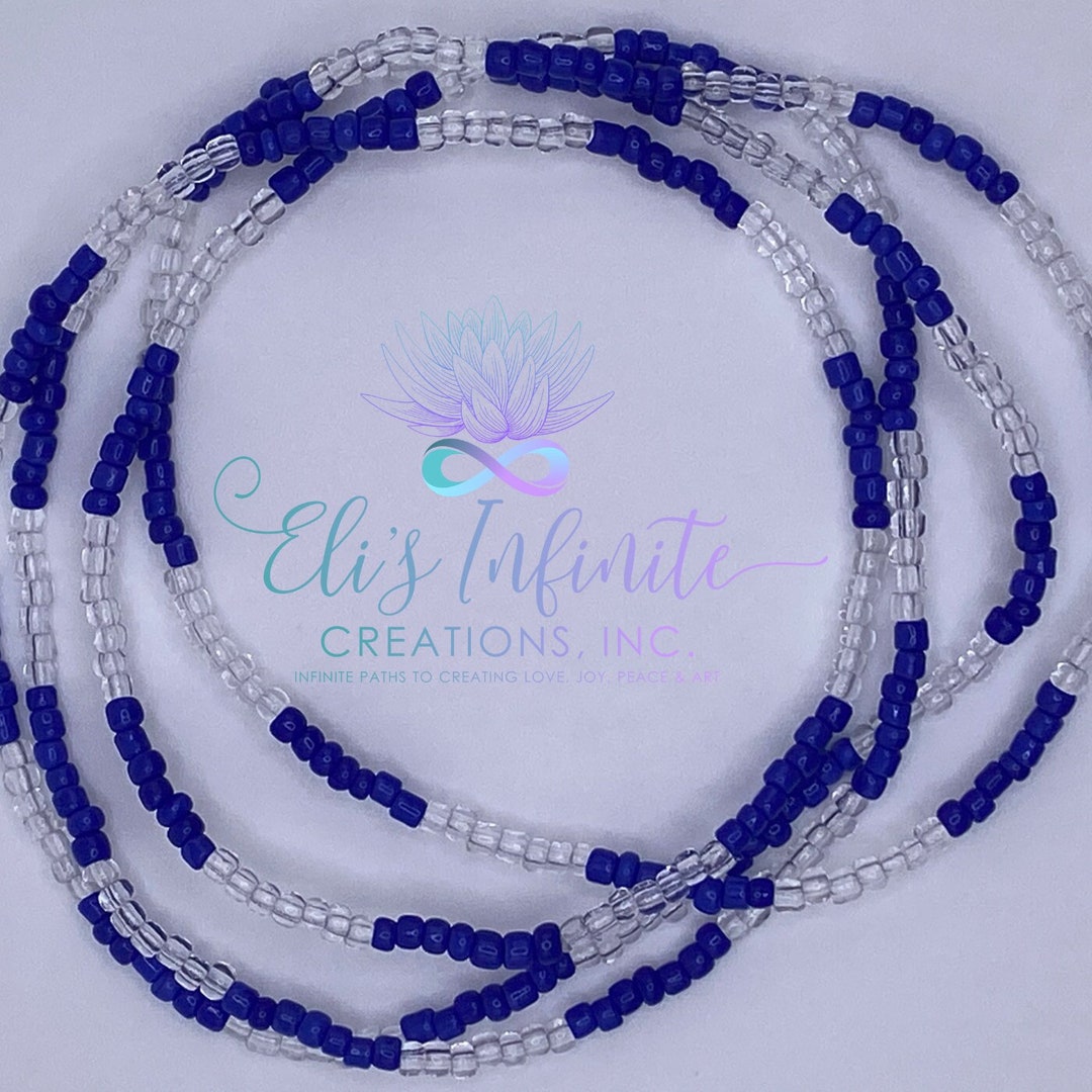 Collar Eleke De Yemaya Cuentas Grandes Azul Solidas Y Clara ...