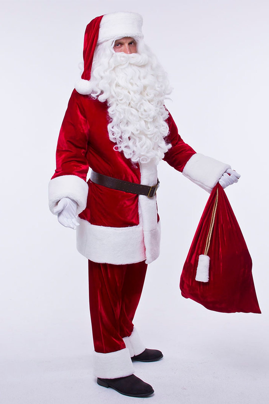 Handmade Santa Claus Costume - Ded Moroz Christmas Red Suit, New Year ...