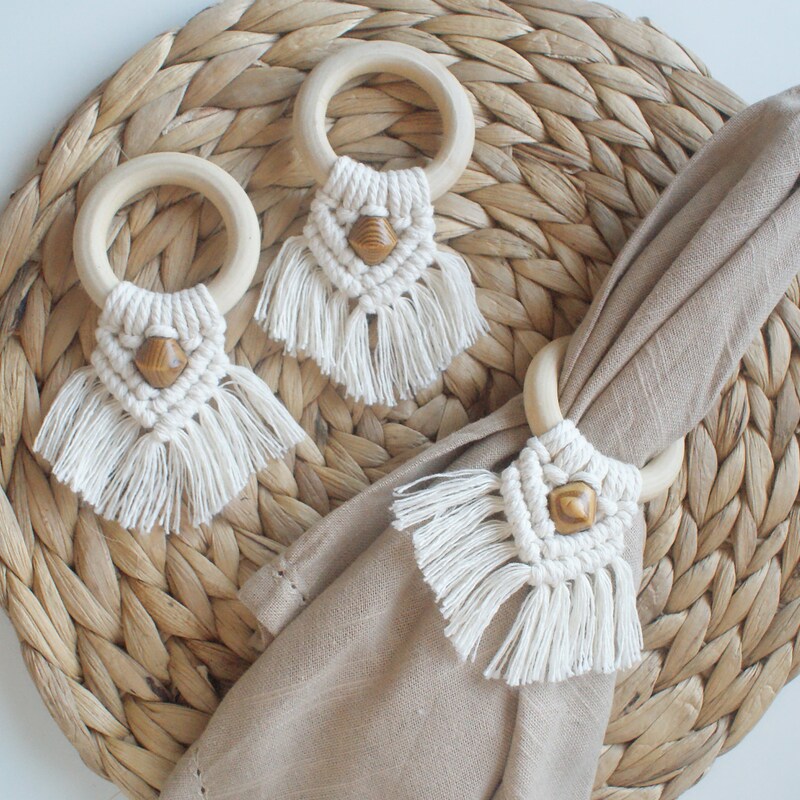 Macrame Napkin Rings - Etsy