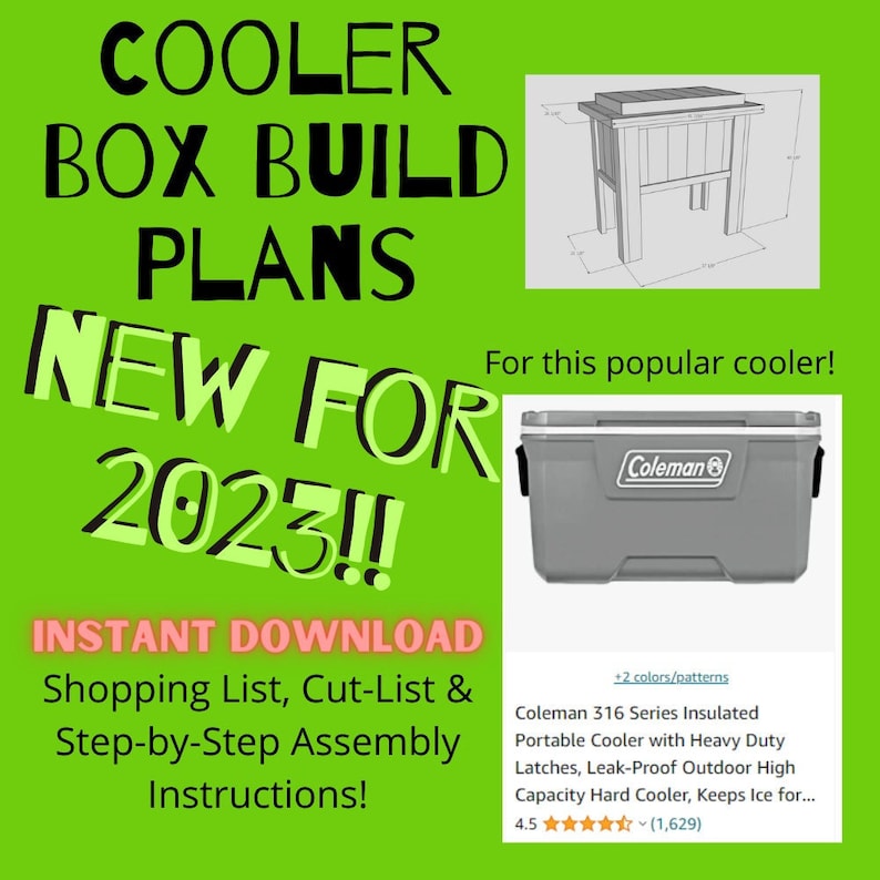 Patio Cooler Build Plans | Coleman Cooler | 70 Qt Cooler | Woodworking ...