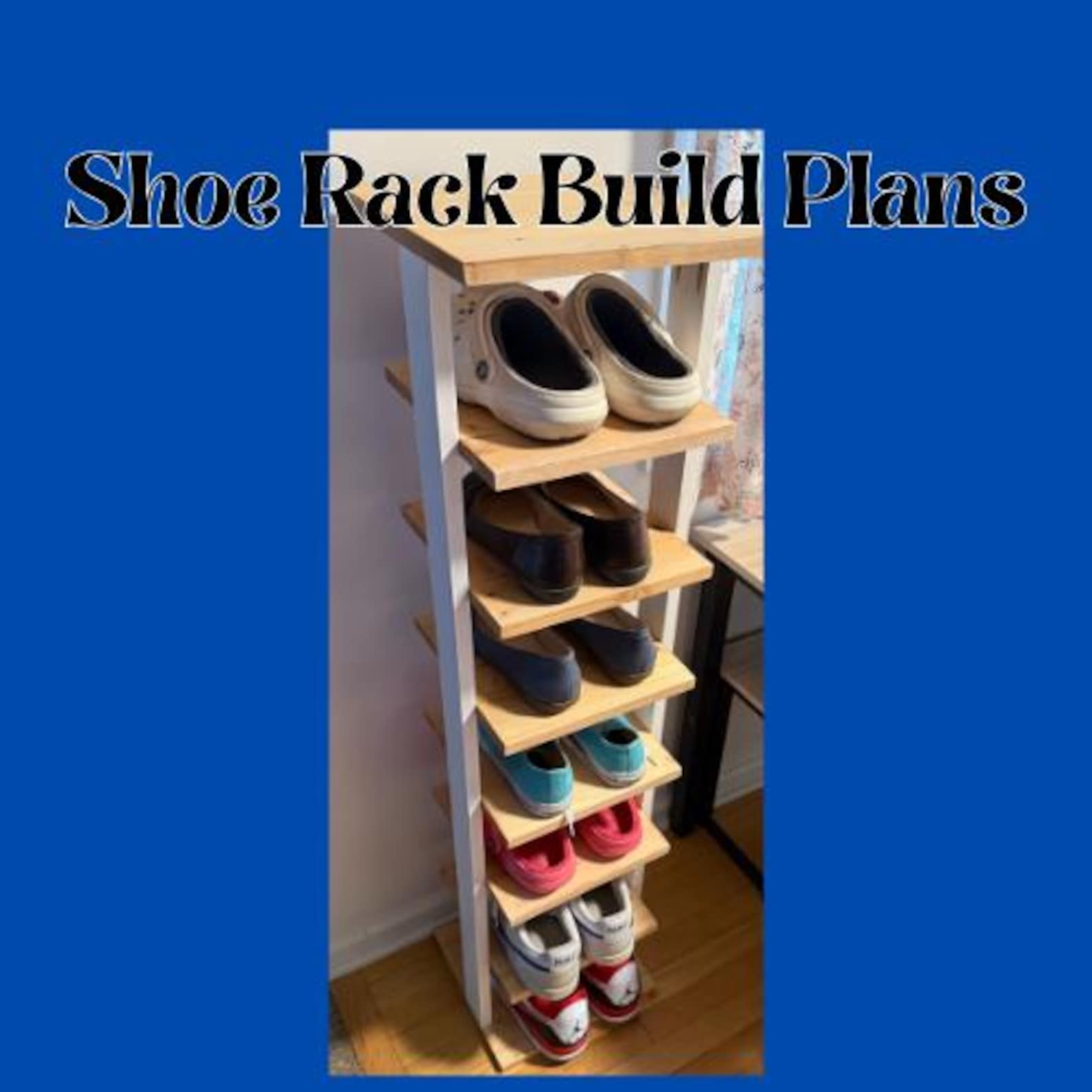 Shoe Rack Woodworking Plans | Small Shoe Rack | DIY Plans - Etsy