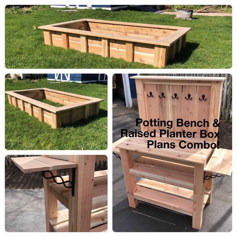 Bundle Gardening Bench Build Plans & Raised Planter Box - Etsy Canada