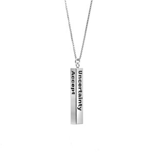 Gold Bar Awareness Guidance Jewelry Well Being Statement Quote Necklace ...