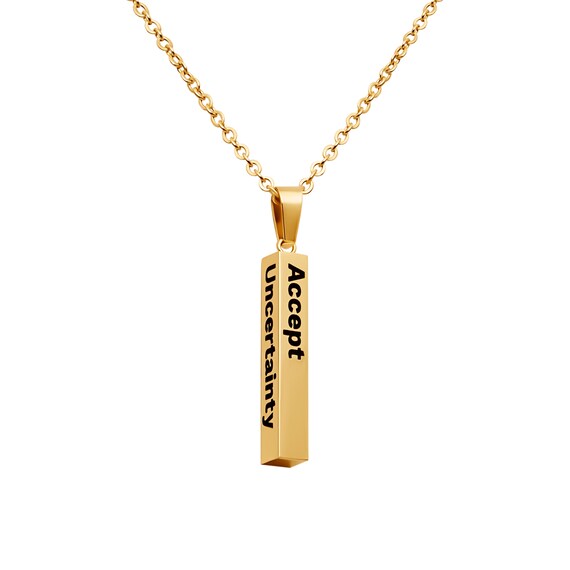 Gold Bar Awareness Guidance Jewelry Well Being Statement Quote | Etsy