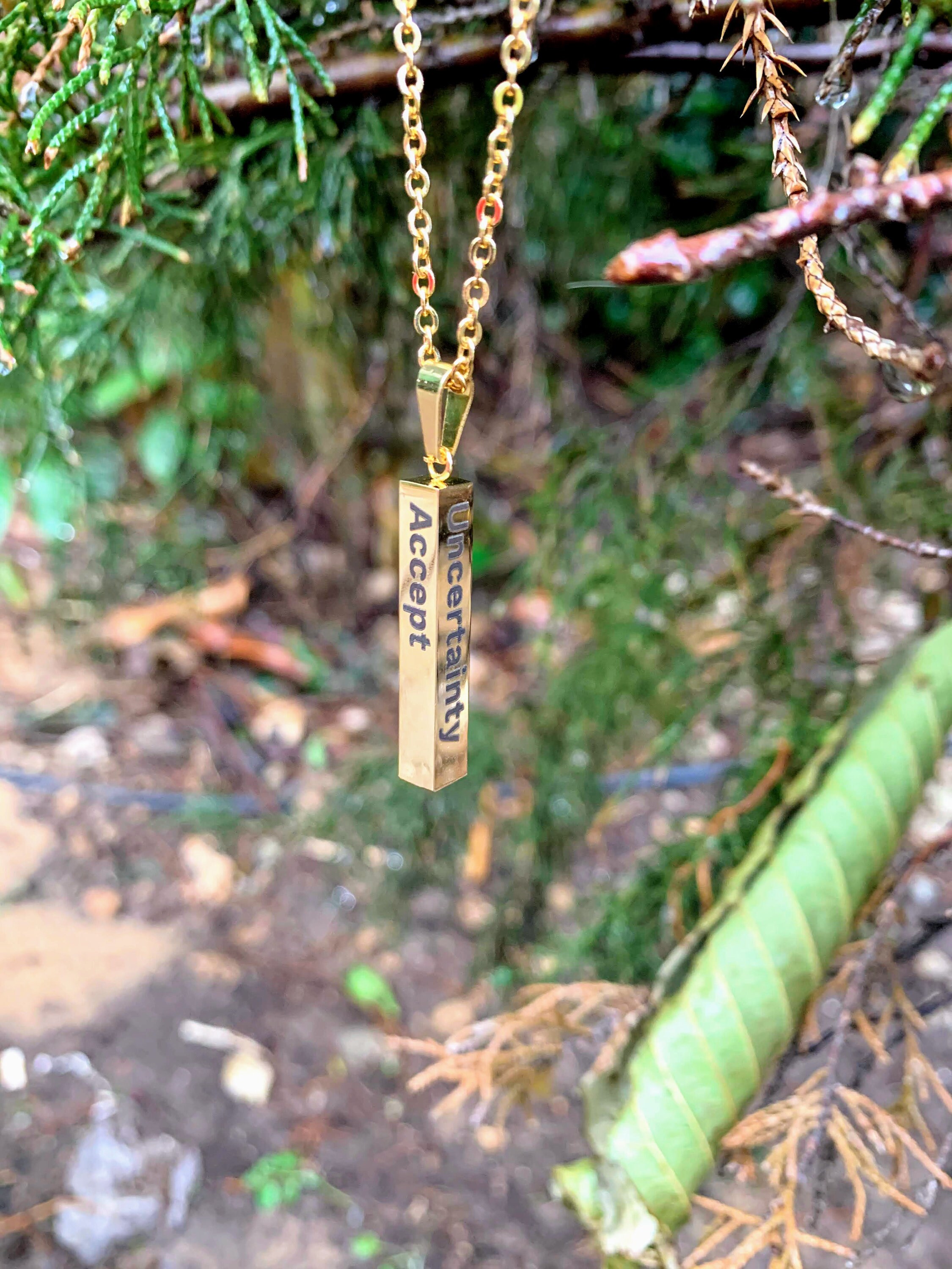 Gold Bar Awareness Guidance Jewelry Well Being Statement Quote - Etsy