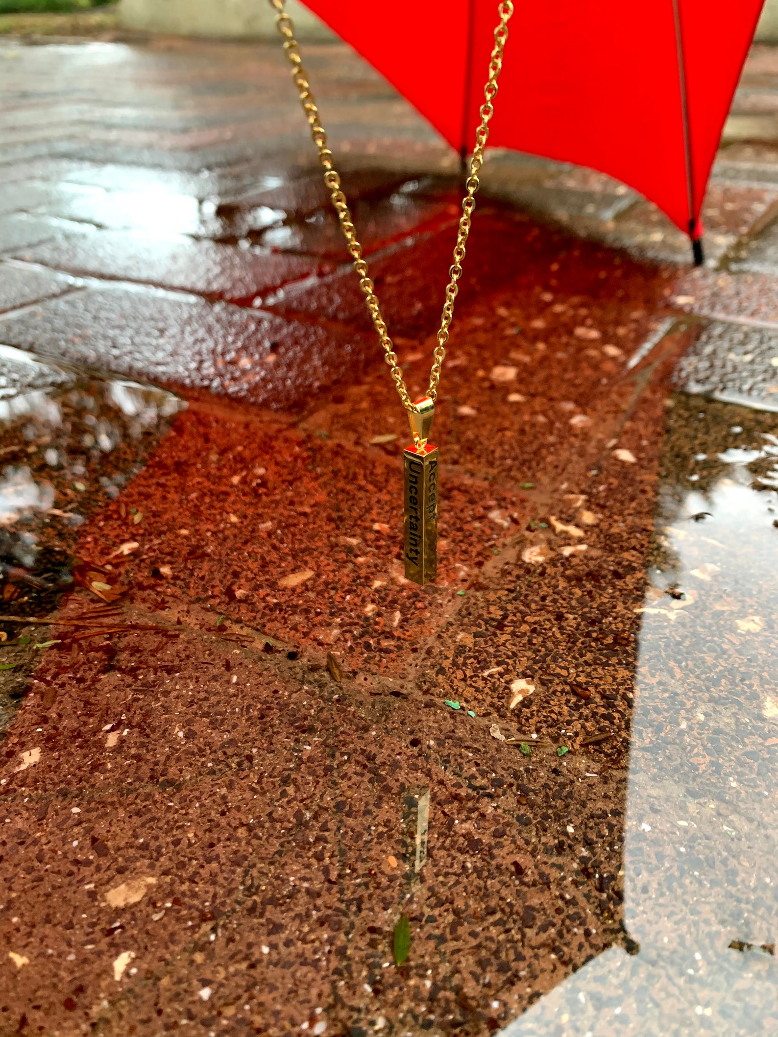 Gold Bar Awareness Guidance Jewelry Well Being Statement Quote Necklace ...