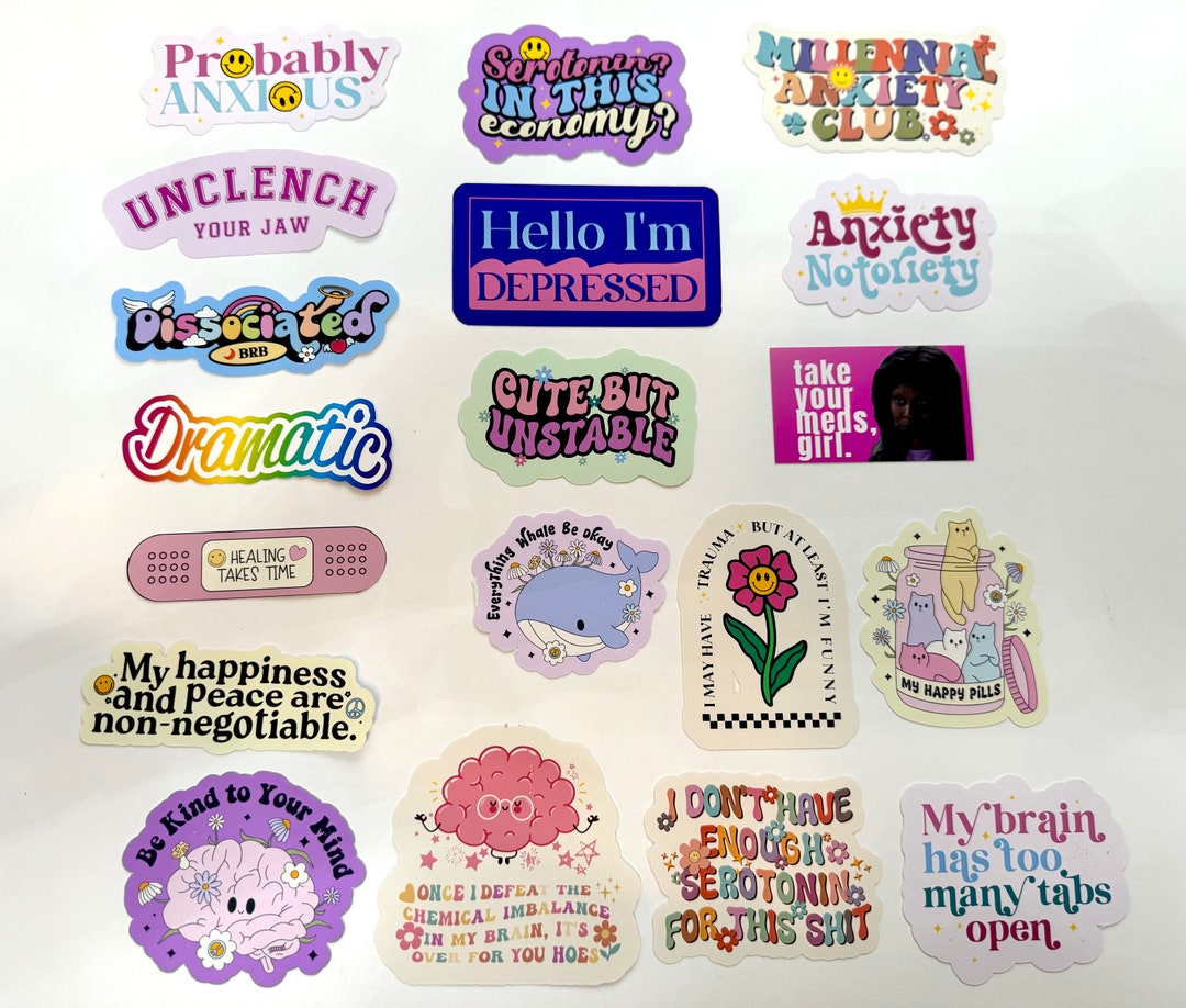Funny Mental Health Sticker Pack - Etsy