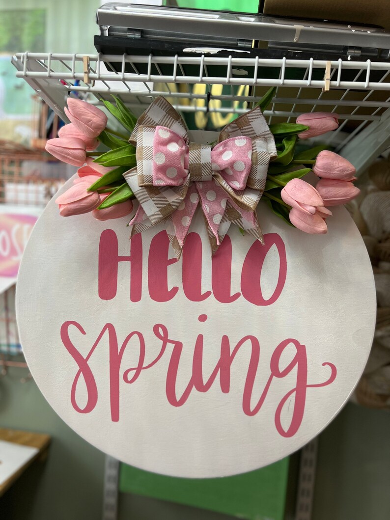 Hello Spring Door Hanger - Etsy