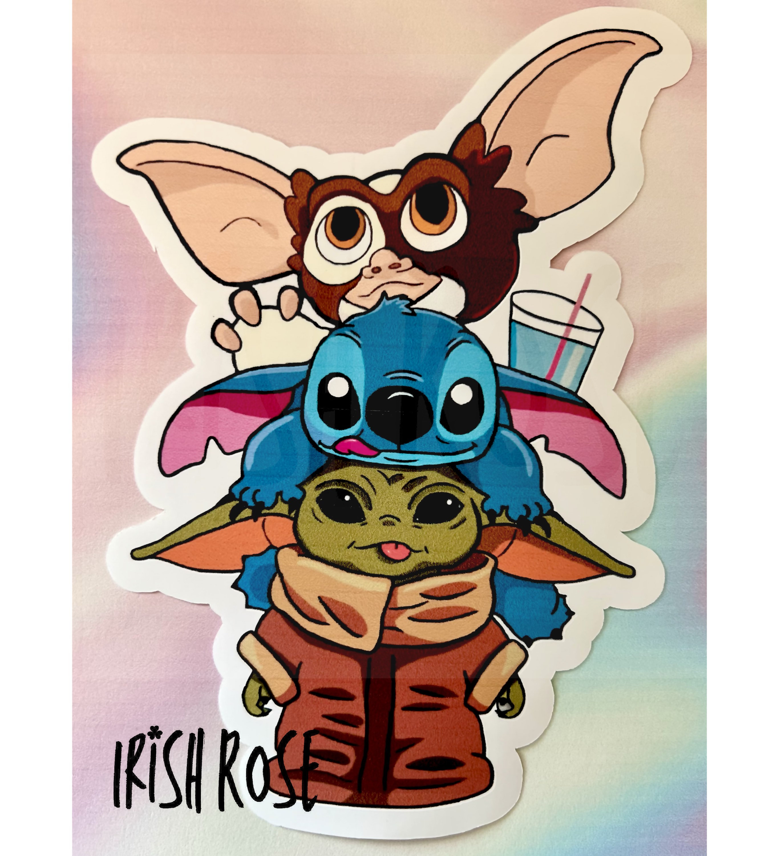 Waterproof sticker Stitch. Yoda Baby Yoda and stitch waterproof sticker ...