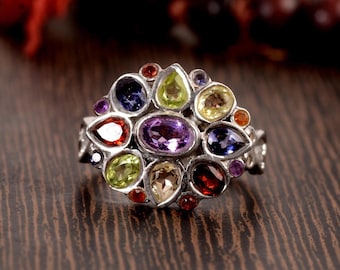 Multi Stone Ring - Etsy