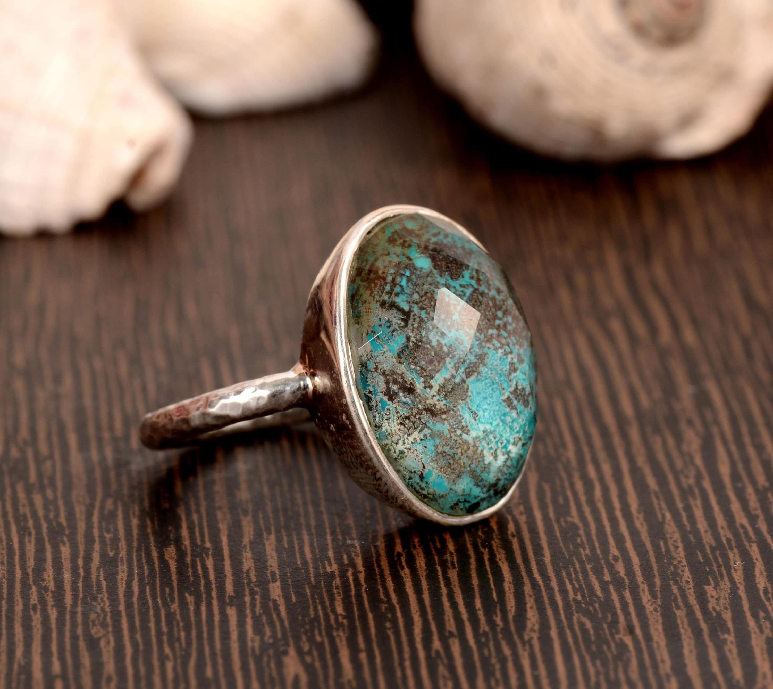 Azurite Ring 925 Sterling Silver Ring Natural Azurite | Etsy