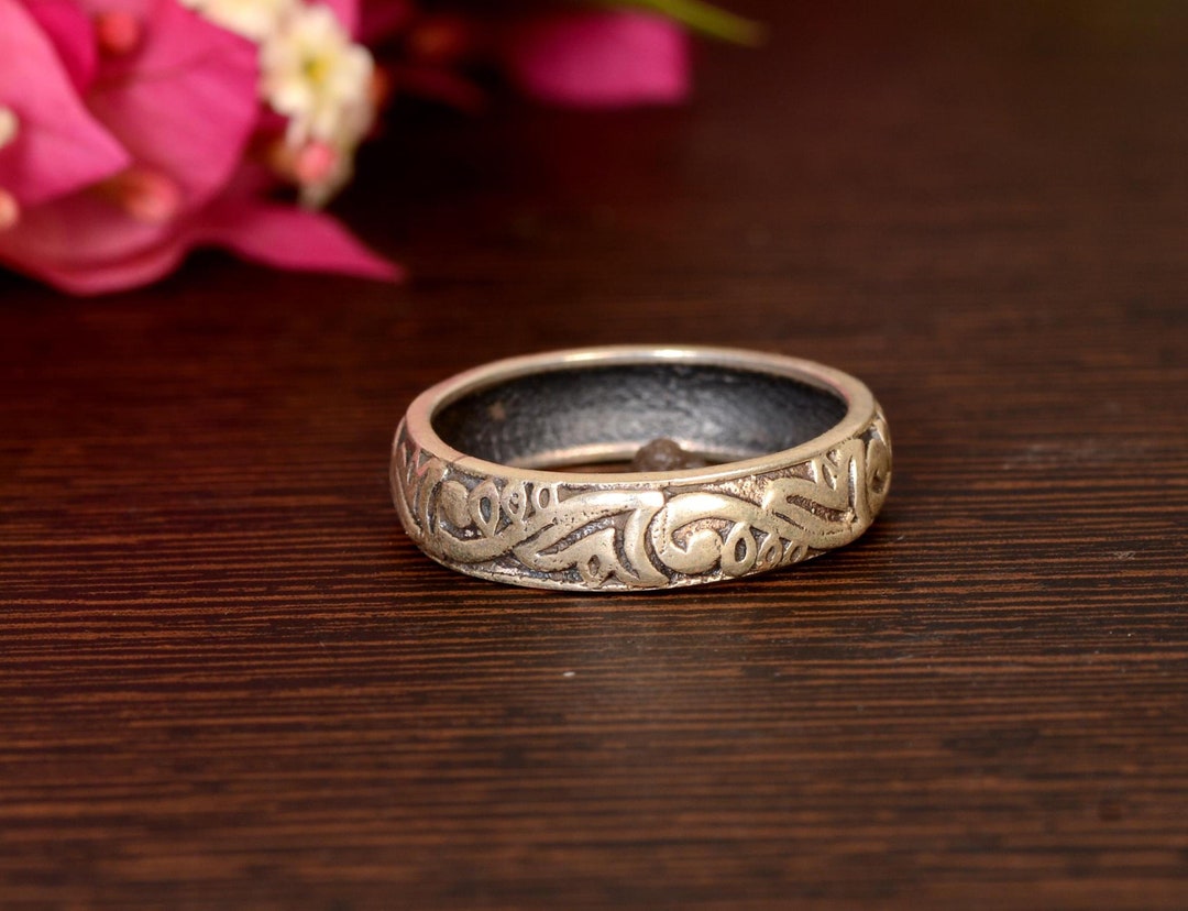 Sterling Silver Band Unique Design Silver Band Silver - Etsy