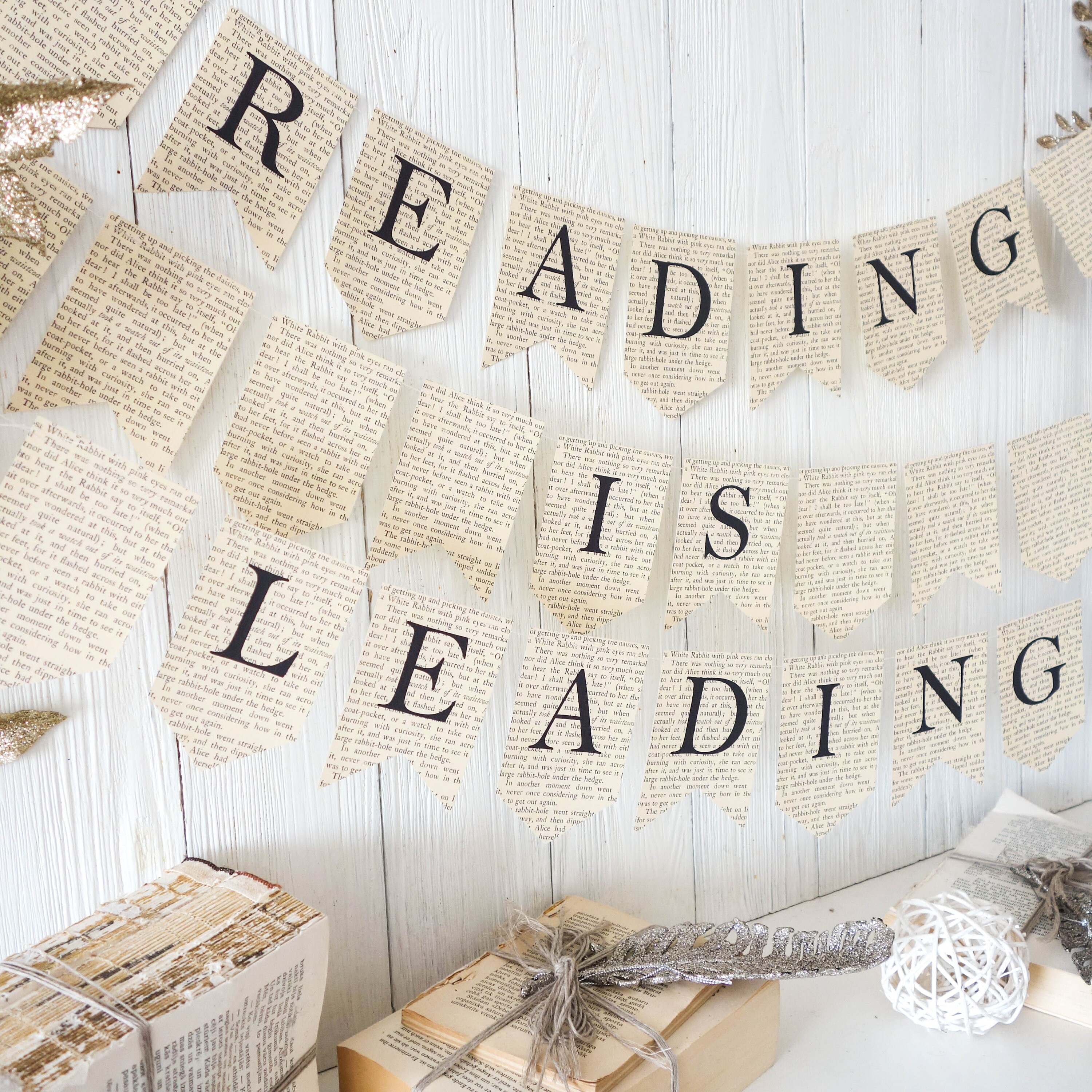 Reading is Leading Banner Read Banner Read Bunting Book | Etsy