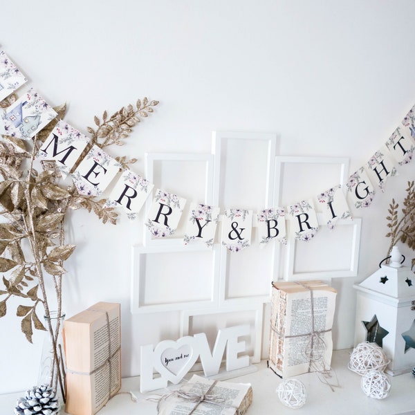 Merry Bright Banner - Etsy
