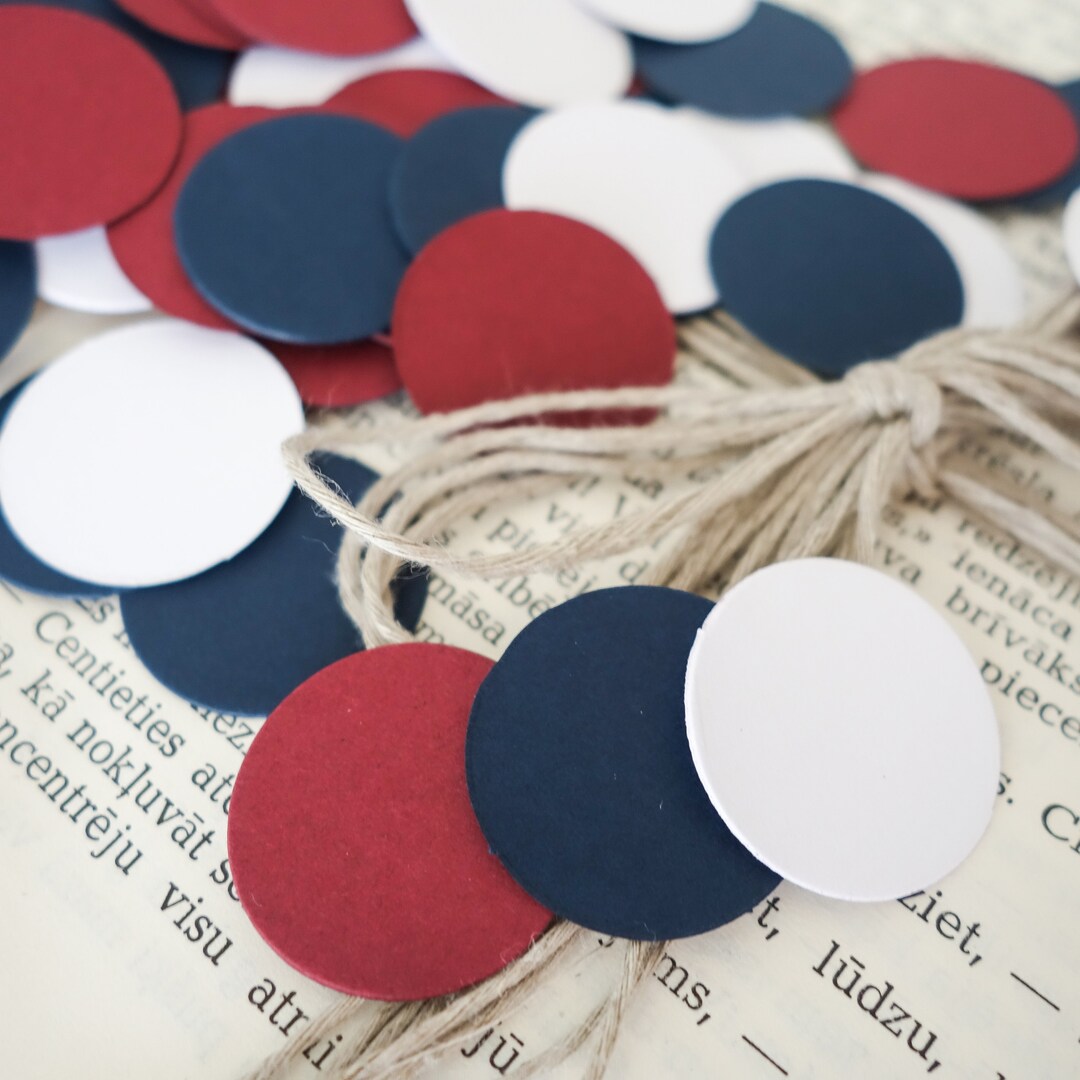 4th of July Decor, 4th of July Confetti, Navy Blue Confetti, White ...